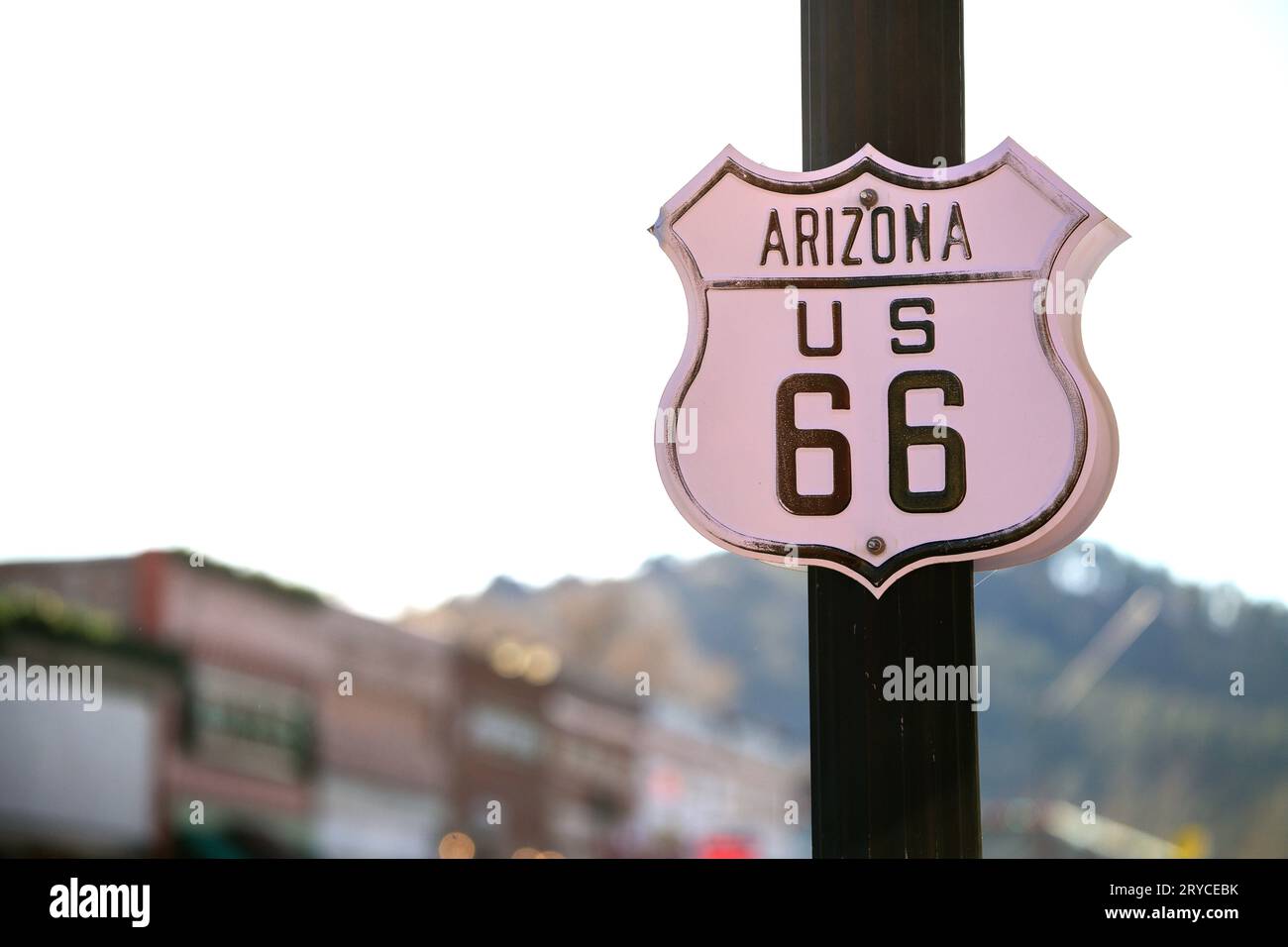 A Historic Route 66 Road Sign Stock Photo - Alamy