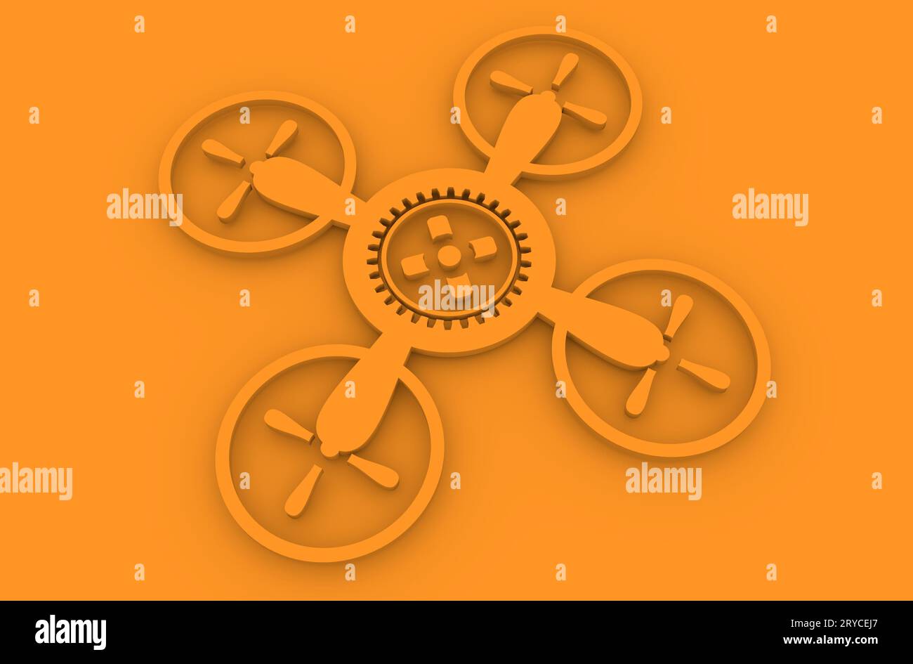 Drone quadrocopter icon. Technology emblem Stock Photo - Alamy