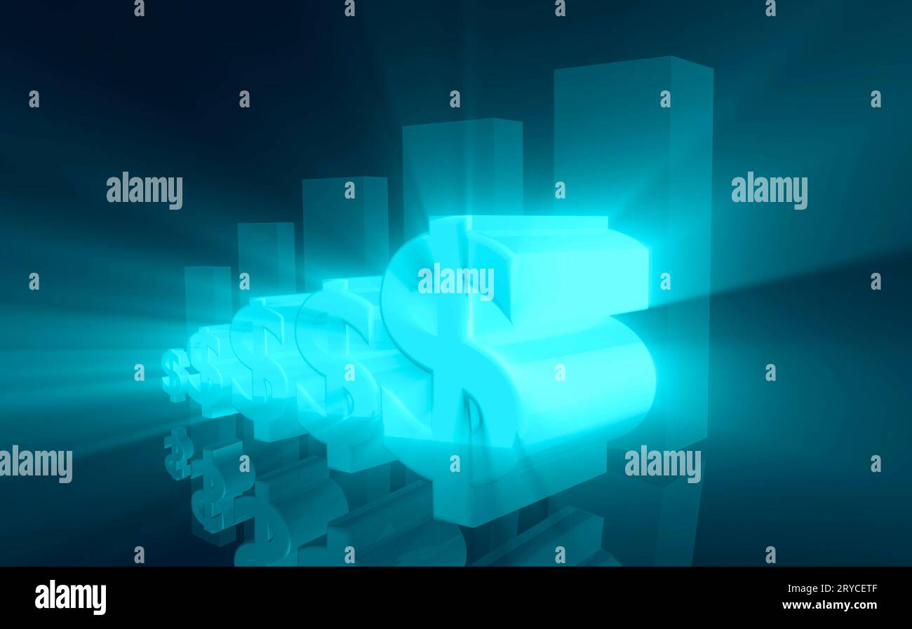 Glowing 3d dollar sign Stock Photo - Alamy