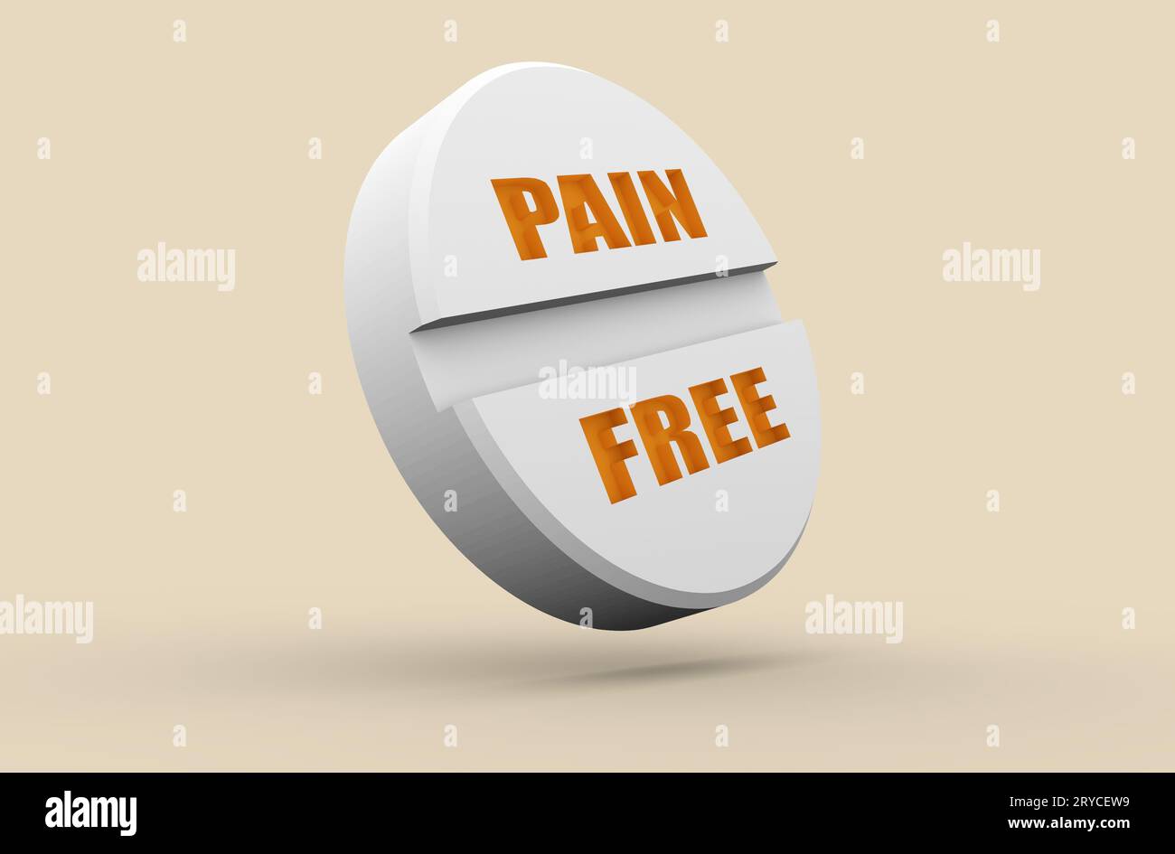 Pill with pain free text Stock Photo - Alamy