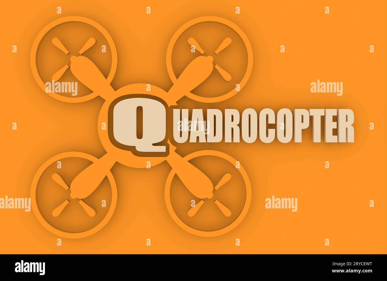 Drone quadrocopter icon. Quadrocopter text Stock Photo - Alamy