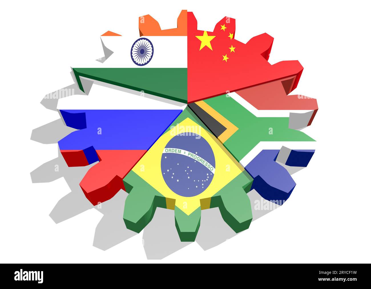 BRICS members national flags Stock Photo - Alamy