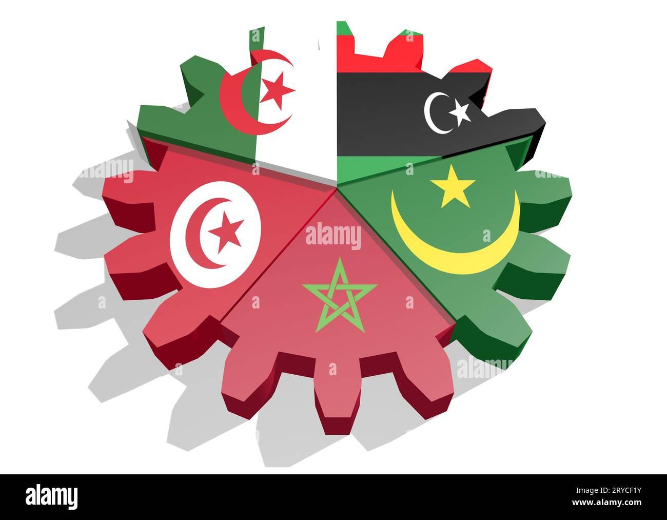 Arab maghreb union flag on Cut Out Stock Images & Pictures - Alamy