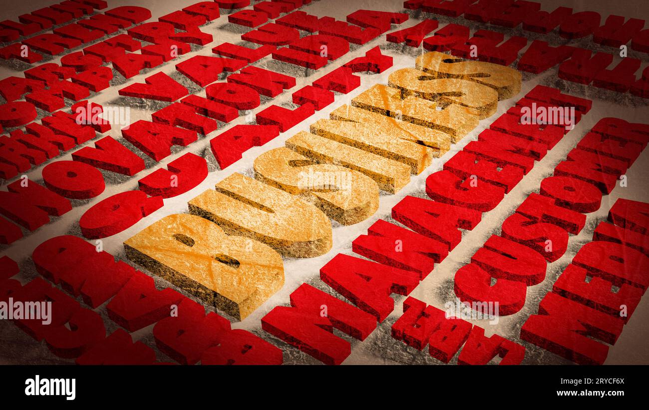 Relief business tags cloud Stock Photo - Alamy