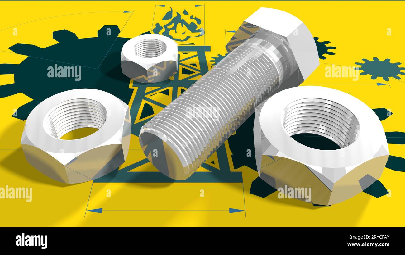 Nuts and bolt on textured background Stock Photo - Alamy