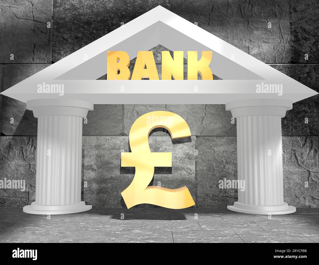 Abstract white bank building. Text and money signs Stock Photo - Alamy