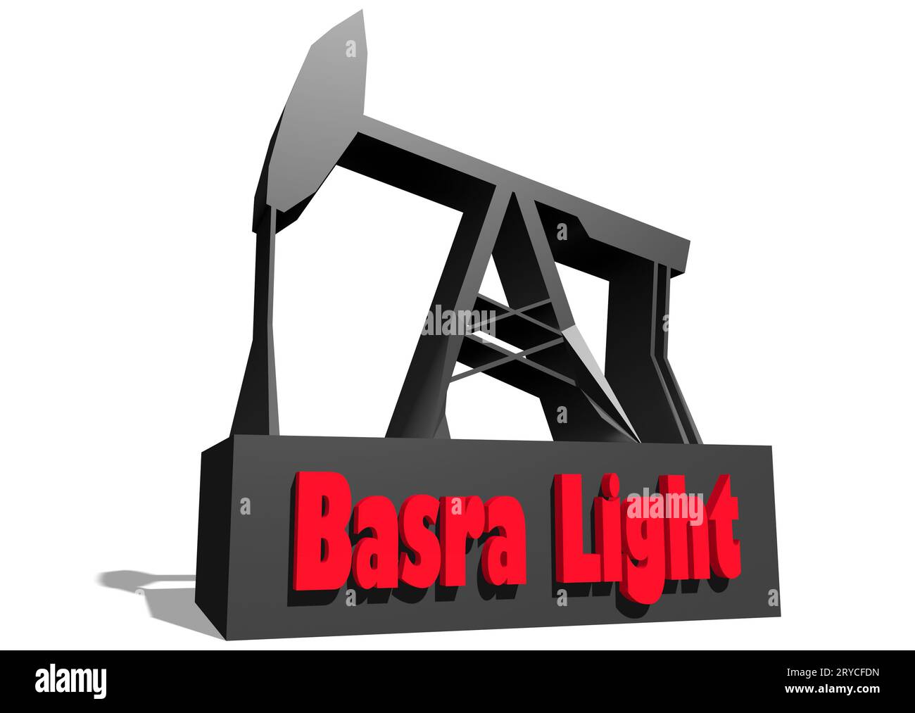 Oil pump and Basra crude oil name Stock Photo - Alamy