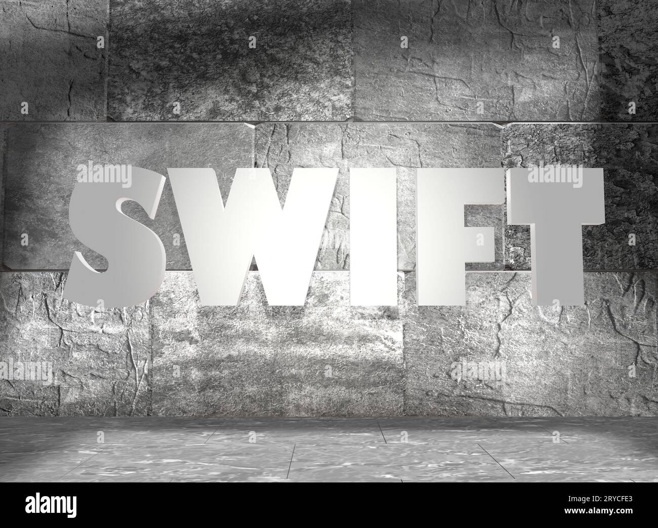 Swift text on concrete wall Stock Photo - Alamy