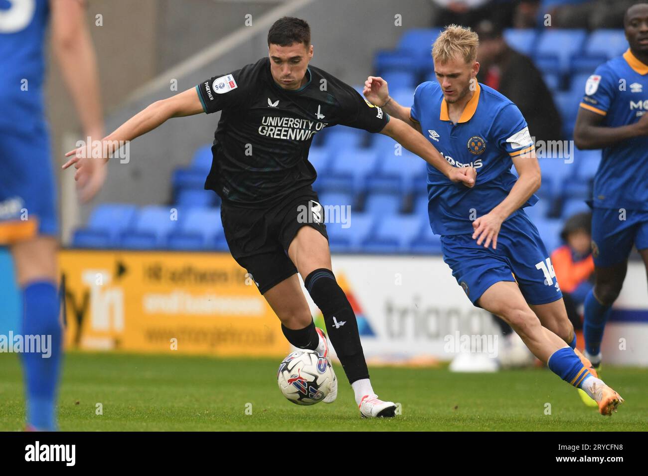 Shrewsbury, England. 30th Sep 2023. Charlton Athletic's Lloyd Jones ...