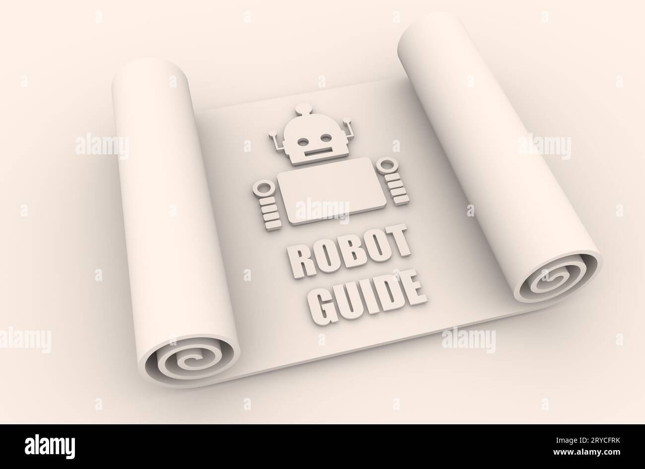 Cute vintage robot on paper roll Stock Photo - Alamy