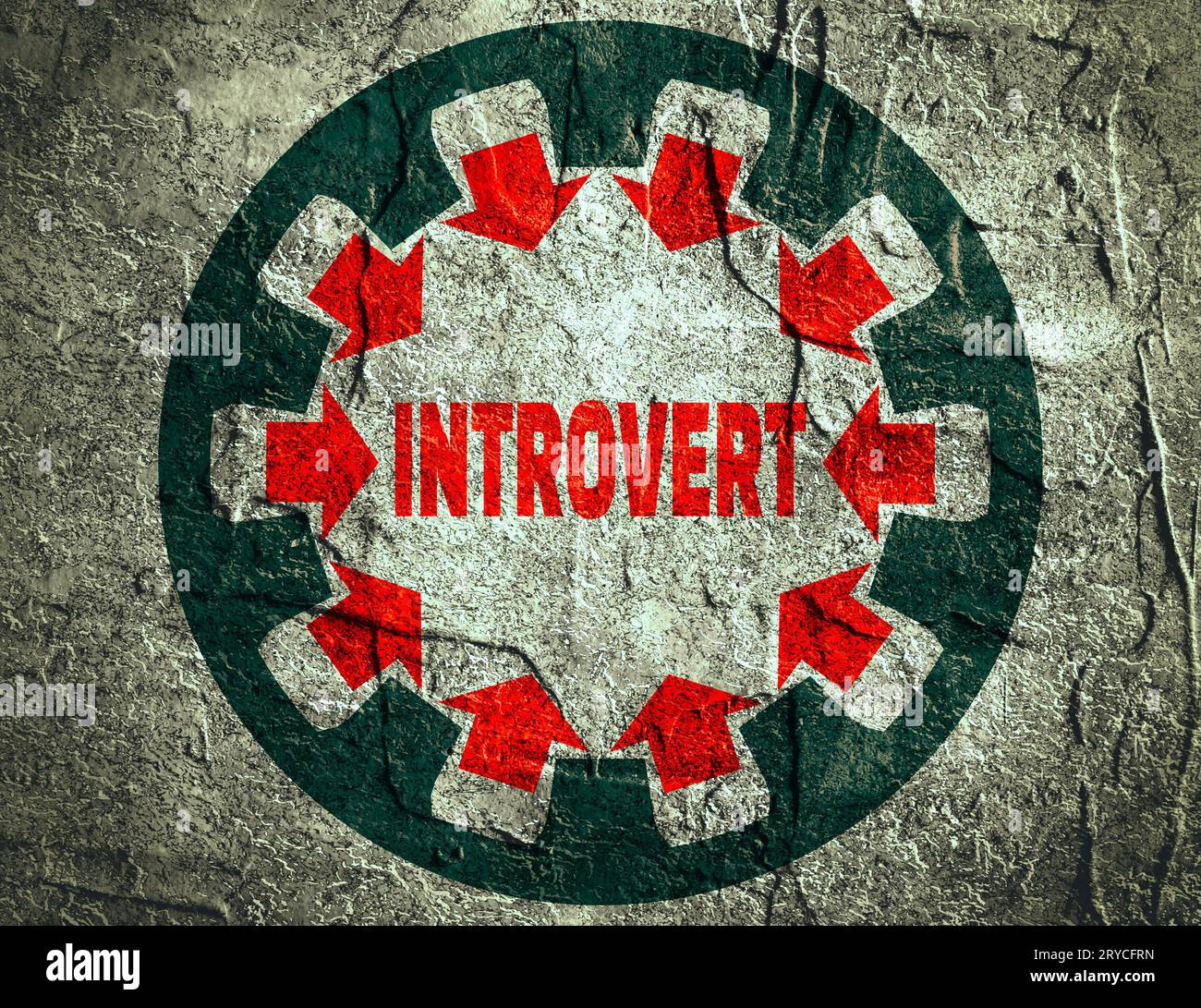 Introvert character. Psychlogy metaphor Stock Photo - Alamy