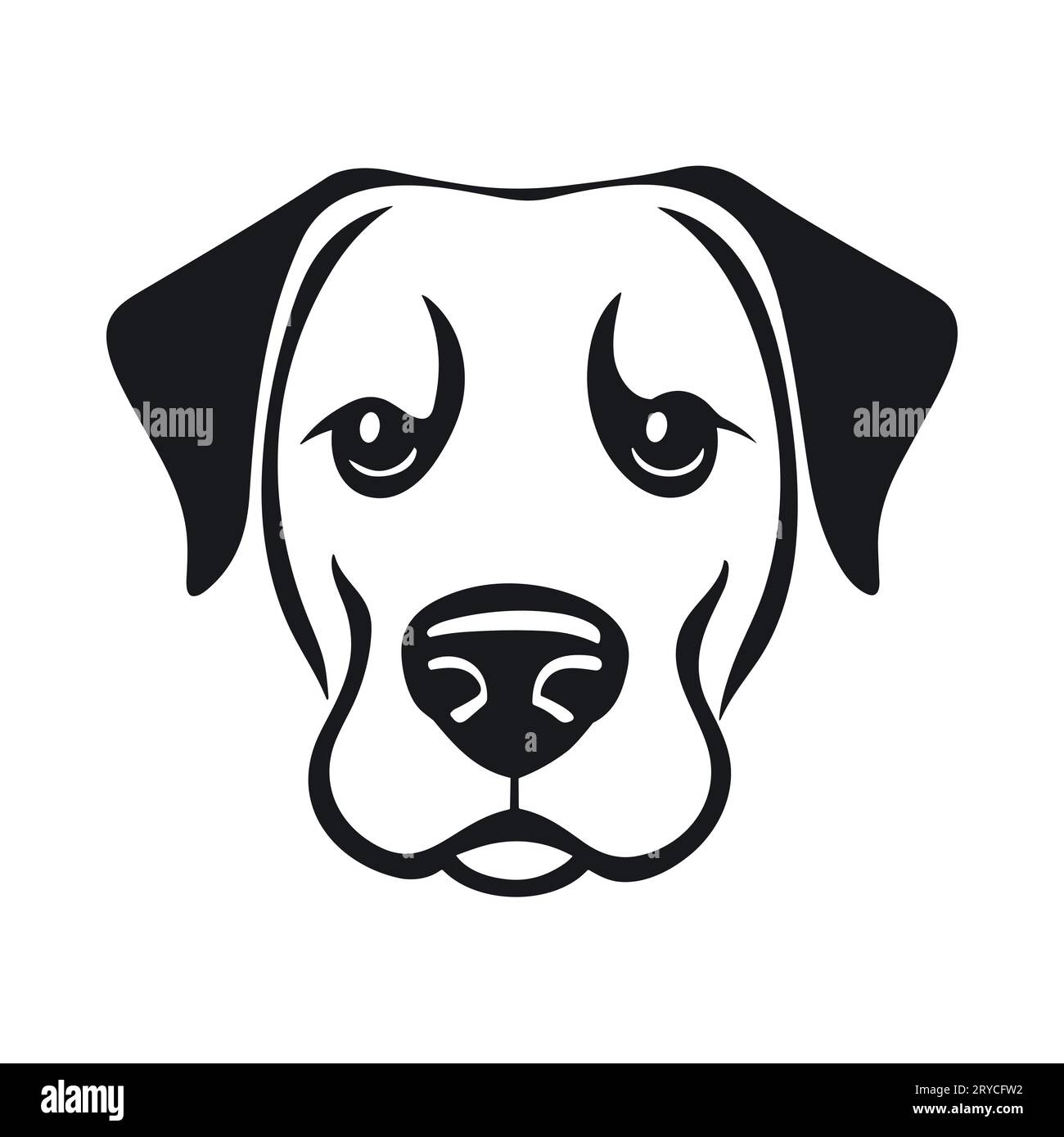 Dog face icon vector, happy puppy head silhouette Stock Vector Image ...
