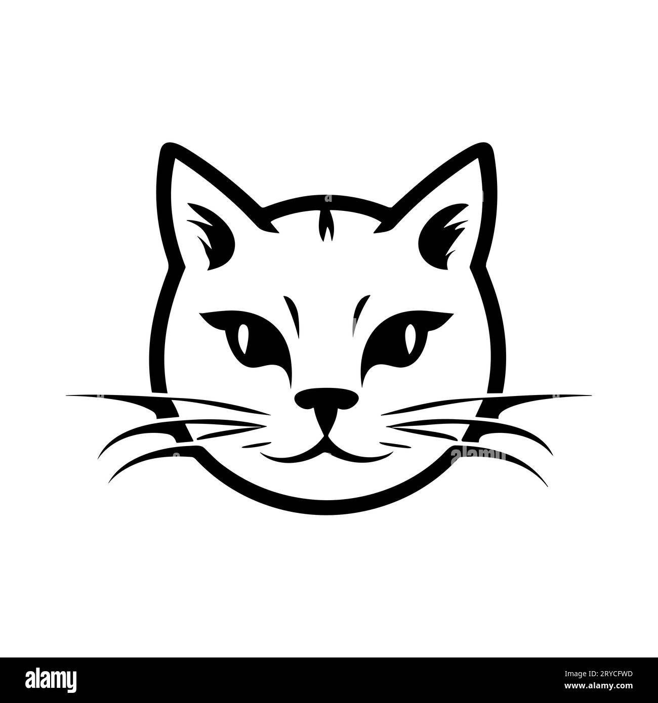 Happy Cat Face Drawing