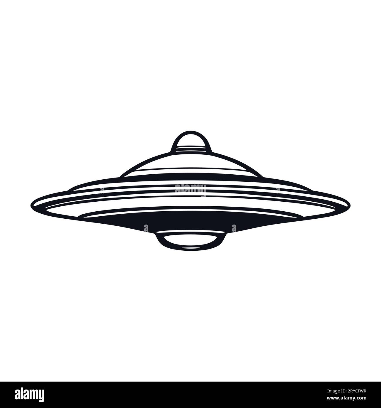 flat ufo icon illustration design, simple alien ship logo Stock Vector ...
