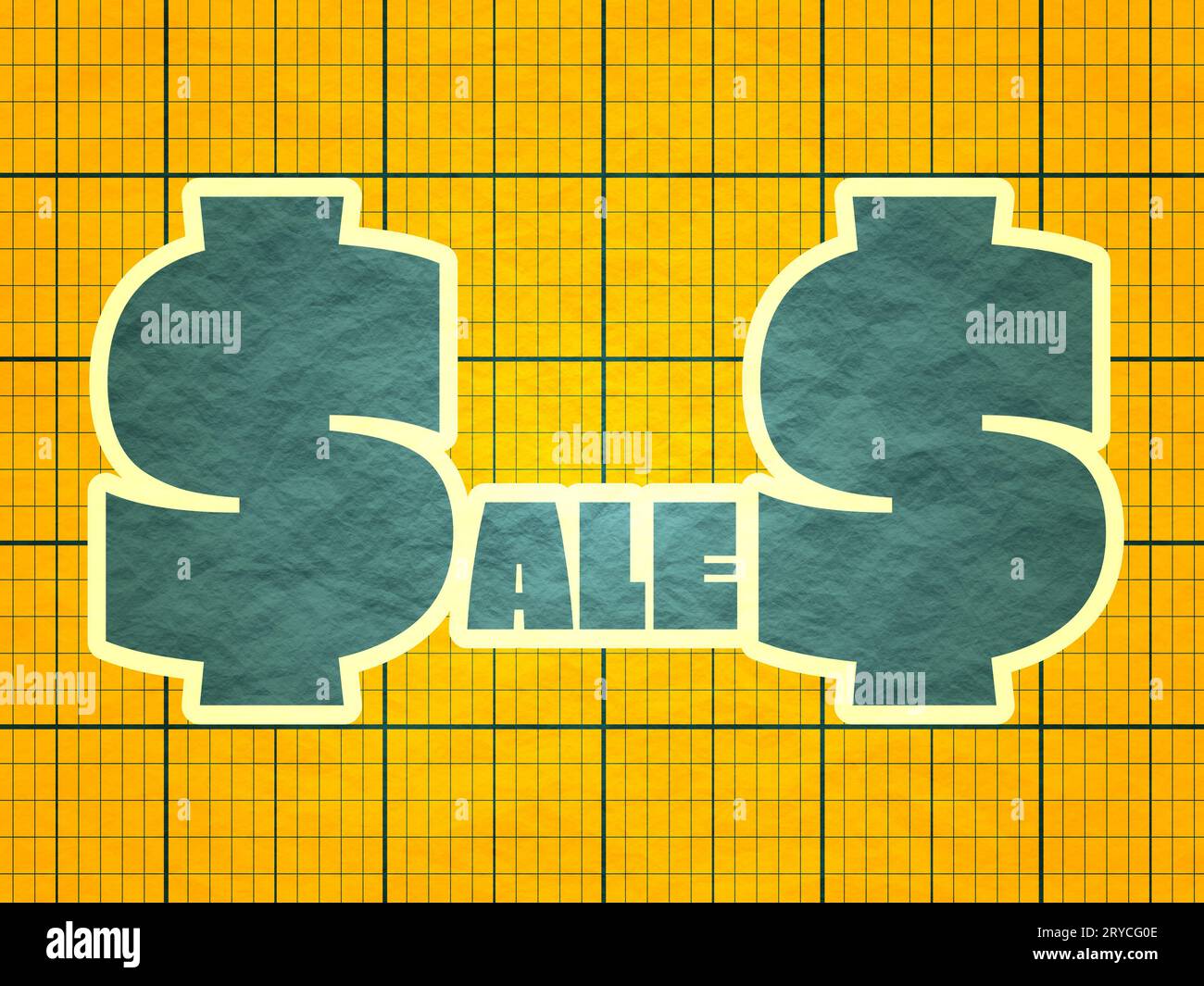 Sales draft design sticker on crumpled paper textured surface Stock ...