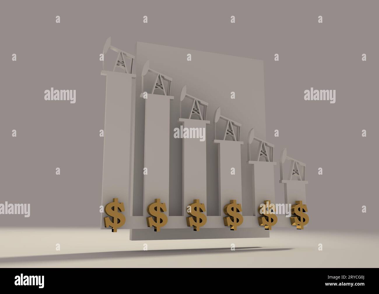 Oil price fall graph illustration. Pump and dollar icons Stock Photo ...