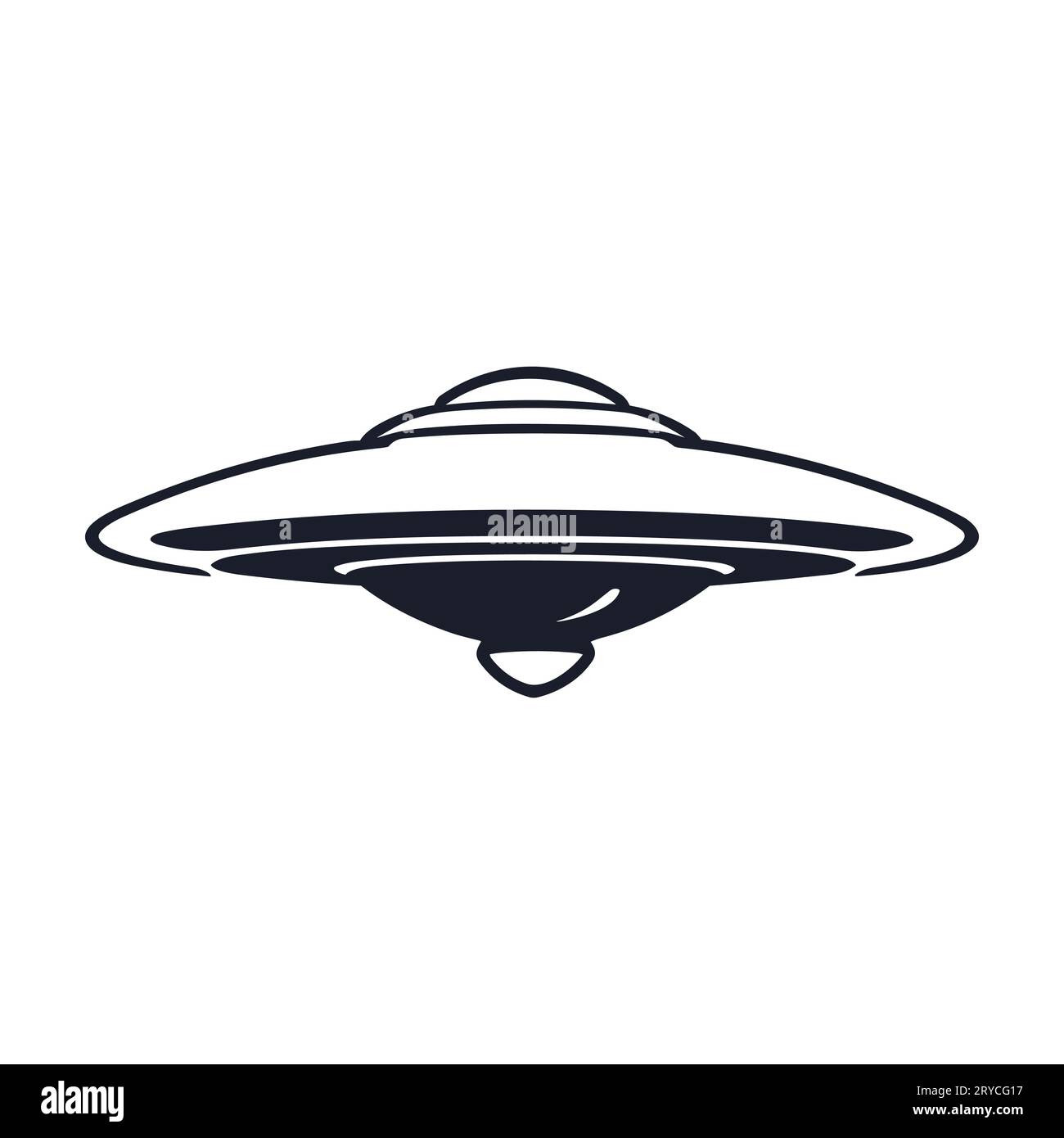flat ufo icon illustration design, simple alien ship logo Stock Vector ...