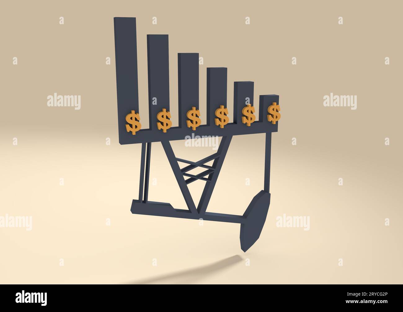 Oil price fall graph illustration. Pump and dollar icons Stock Photo ...