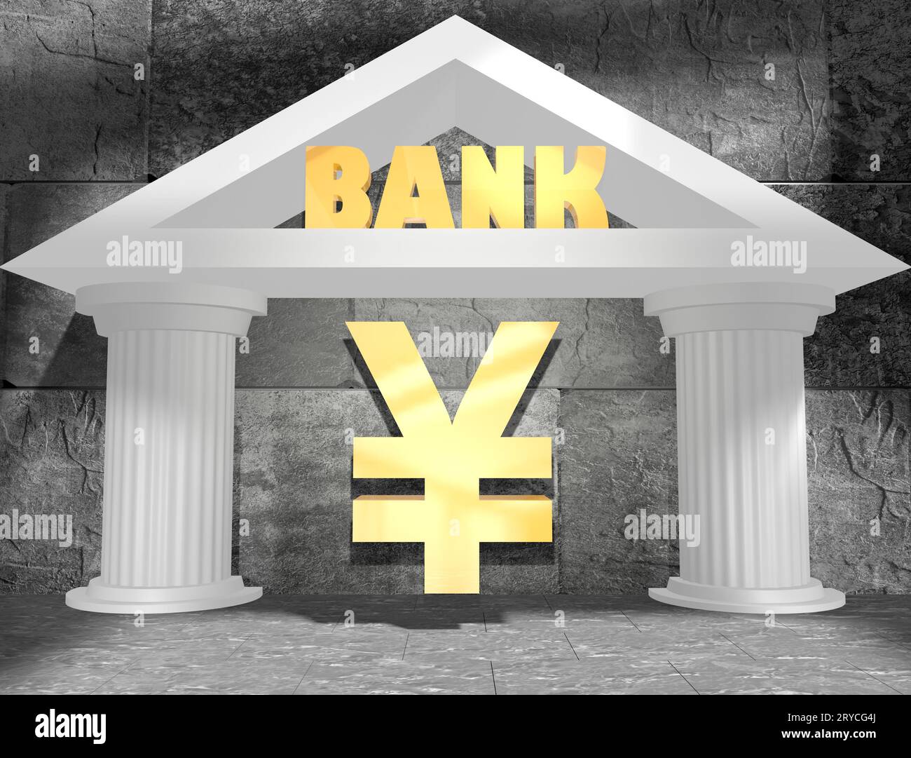 Abstract white bank building. Text and money signs Stock Photo - Alamy