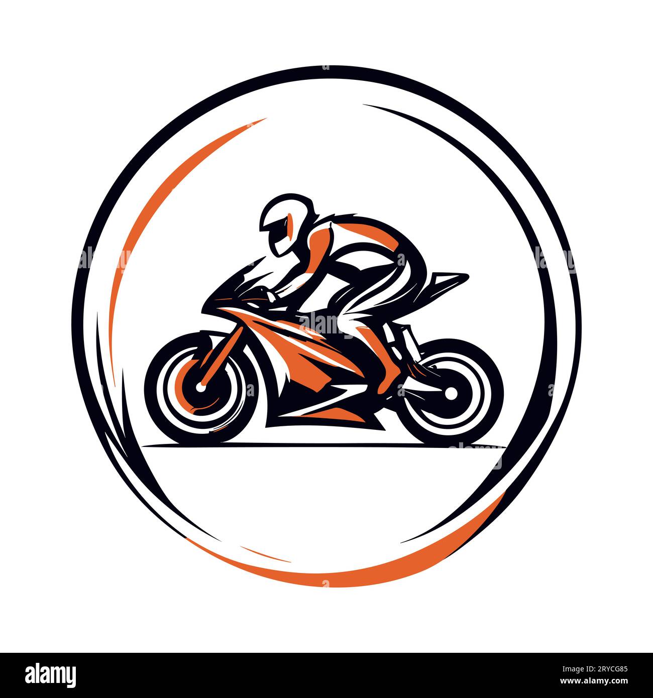 Road motorcycle with rider, abstract vector silhouette, motor sport ...