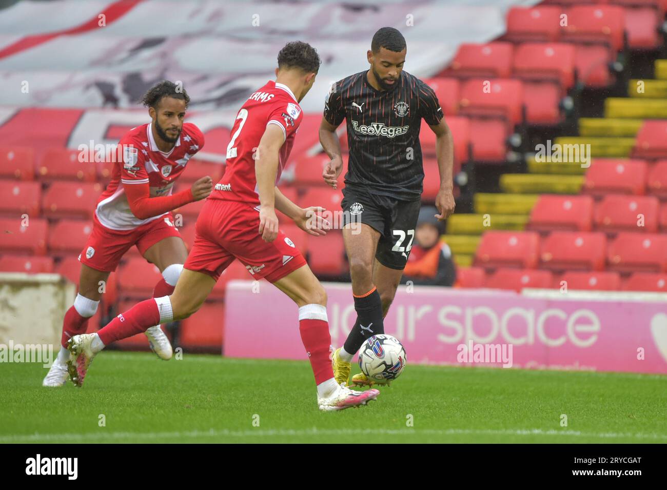 CJ Hamilton #22 of Blackpool during the Sky Bet League 1 match Barnsley ...