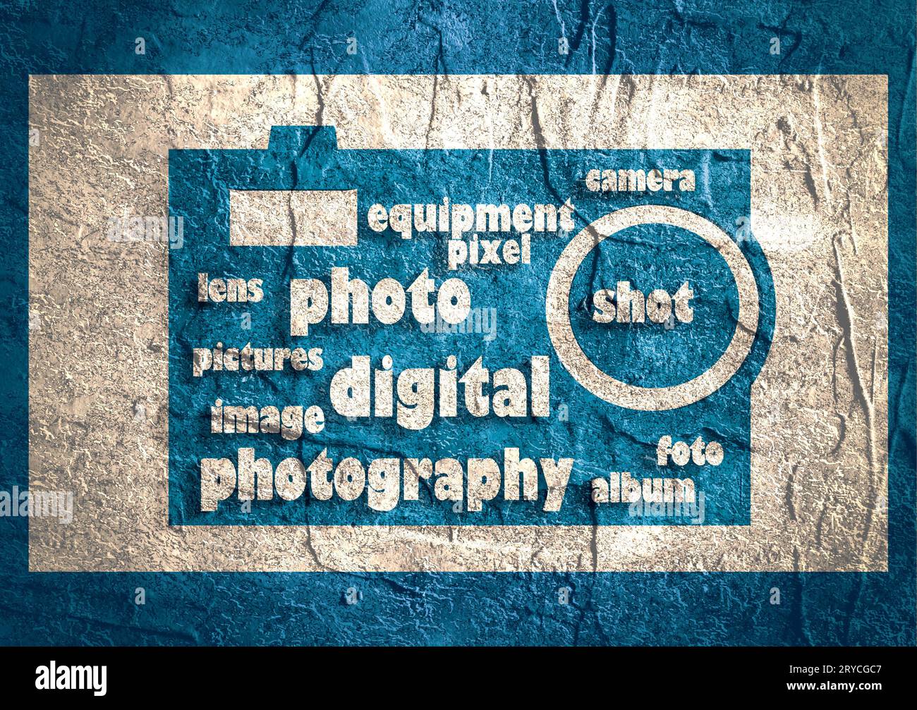 Photography cloud word composed in the shape of a generic camera Stock ...
