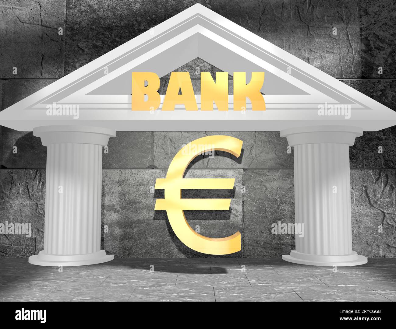 Abstract white bank building. Text and money signs Stock Photo - Alamy