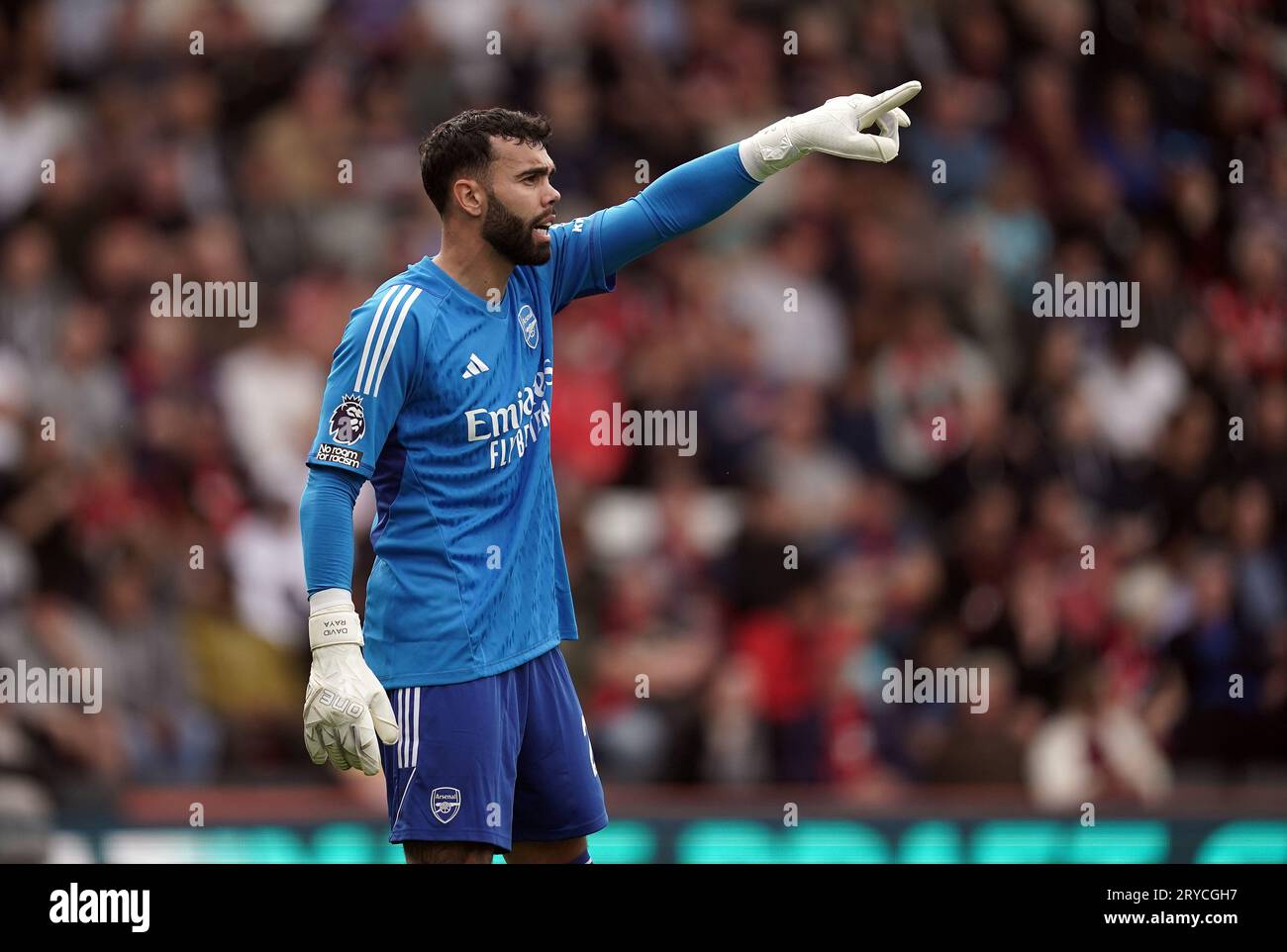 Arsenal goalkeeper David Raya during the Premier League match at the ...