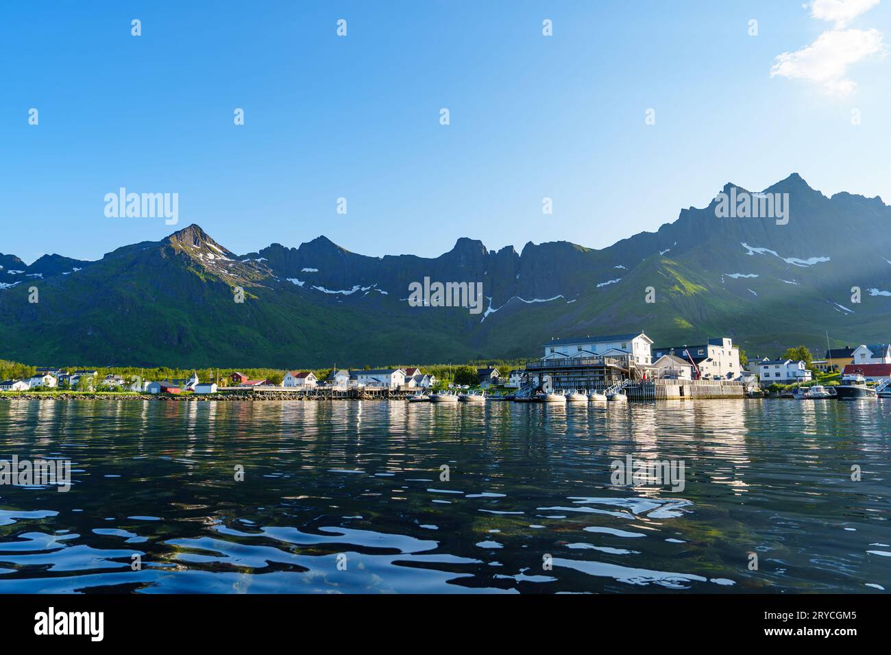 Fishing base in village Mefjordvaer, island Senja, Norway, Mefjord ...