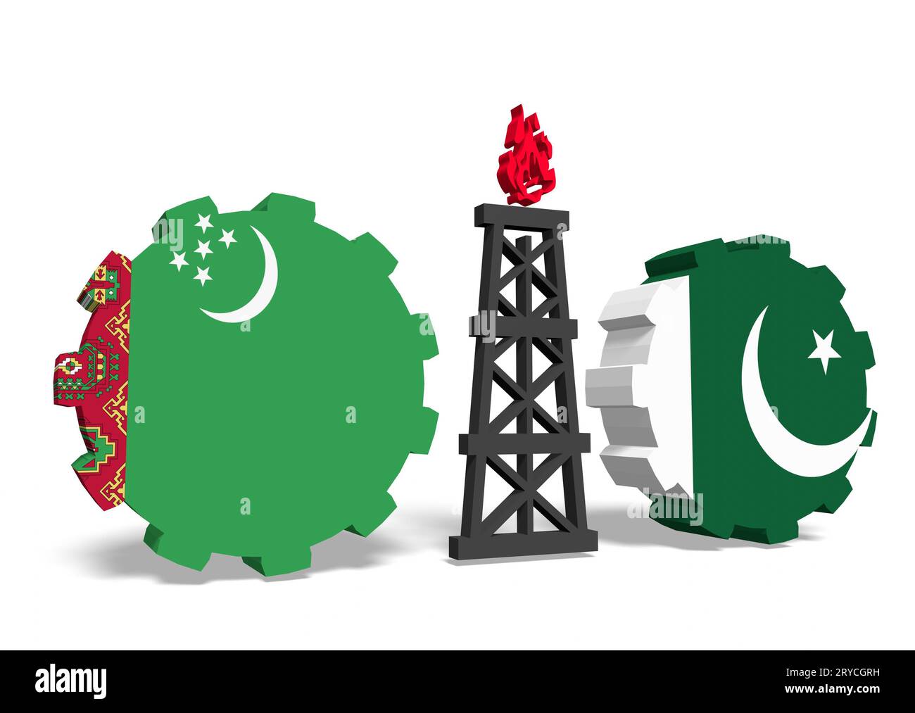 Turkmenistan pakistan flags 3d hi-res stock photography and images - Alamy