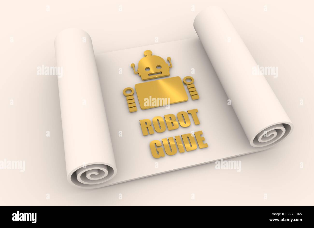 Cute vintage robot on paper roll Stock Photo - Alamy