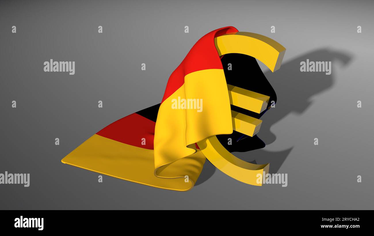 Euro sign . Money symbol under Germany flag Stock Photo - Alamy