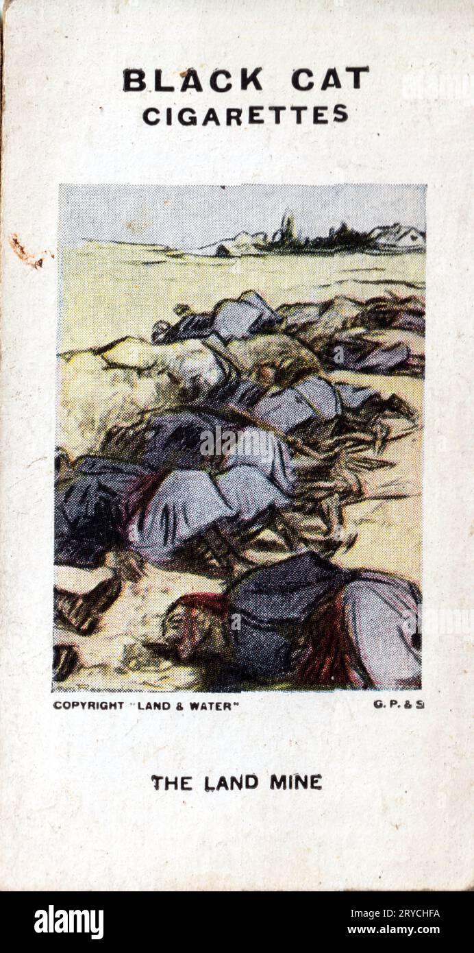 The Land Mine - Carreras Black Cat Cigarette Cards Stock Photo - Alamy