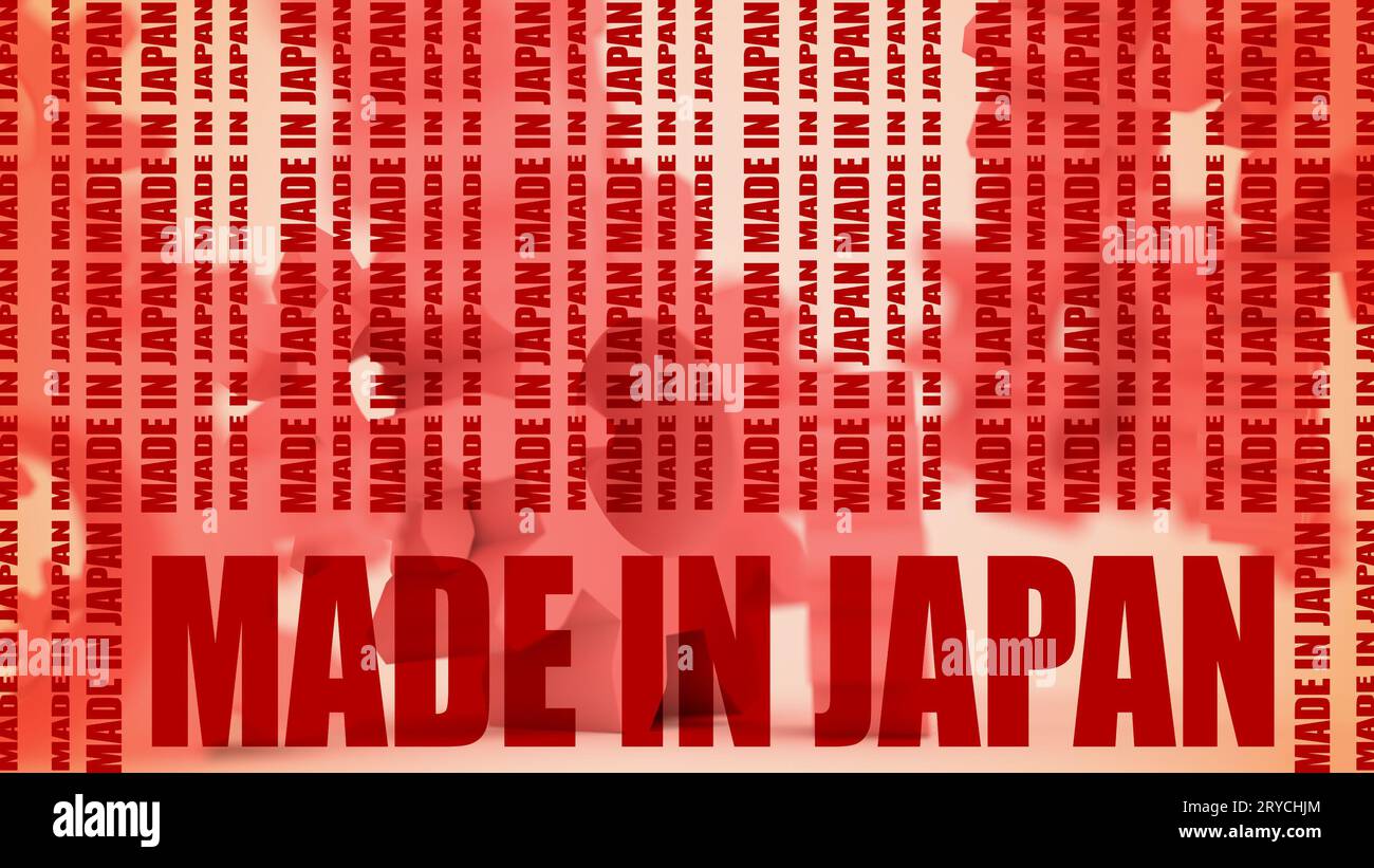 Blurred red gears levitation and made in Japan bar code Stock Photo - Alamy