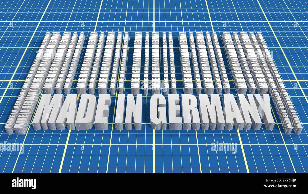 Made in Germany text and bar code from same words Stock Photo - Alamy