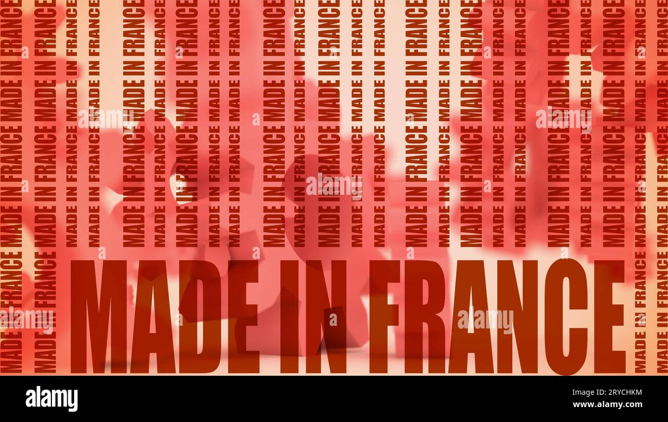 Blurred red gears levitation and made in France bar code Stock Photo ...