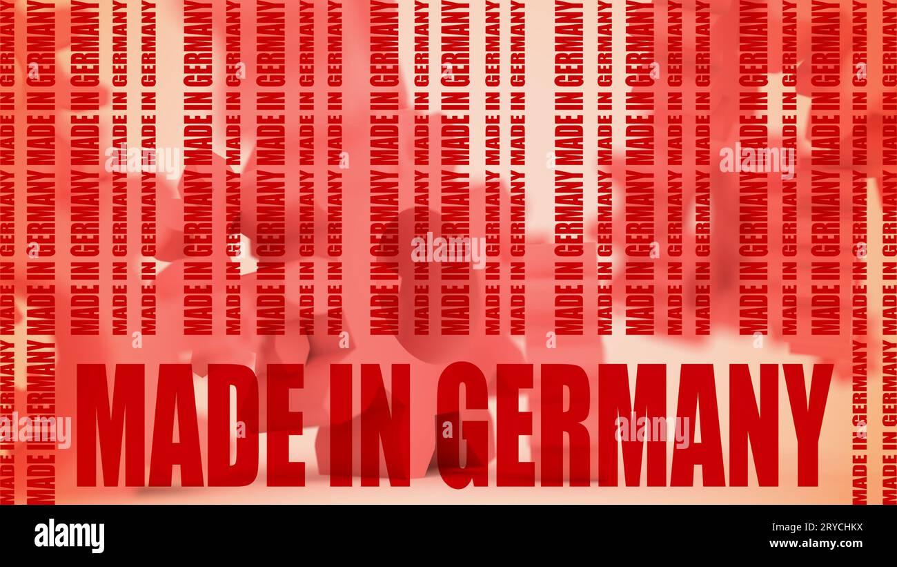 Blurred red gears levitation and made in germany bar code Stock Photo ...