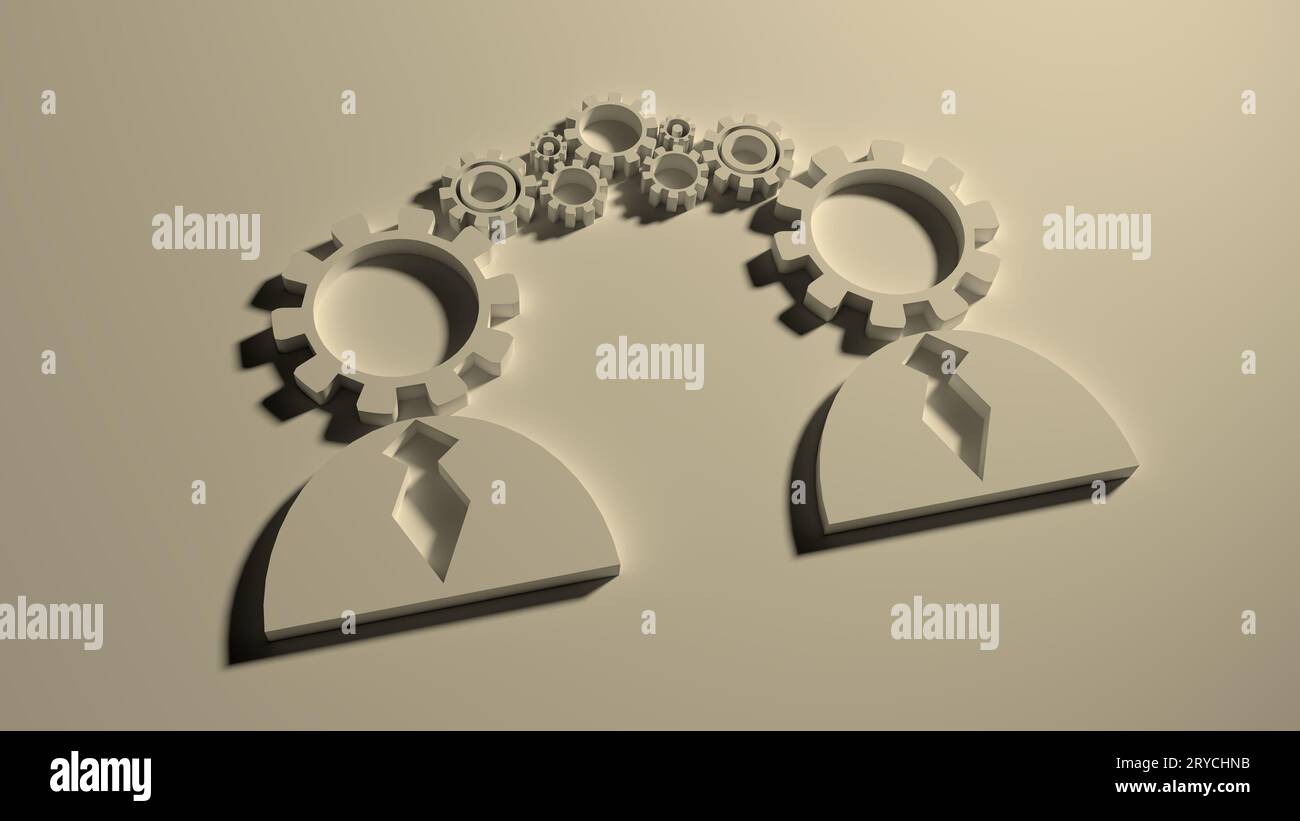 Human model connection. 3D outline silhouettes Stock Photo - Alamy