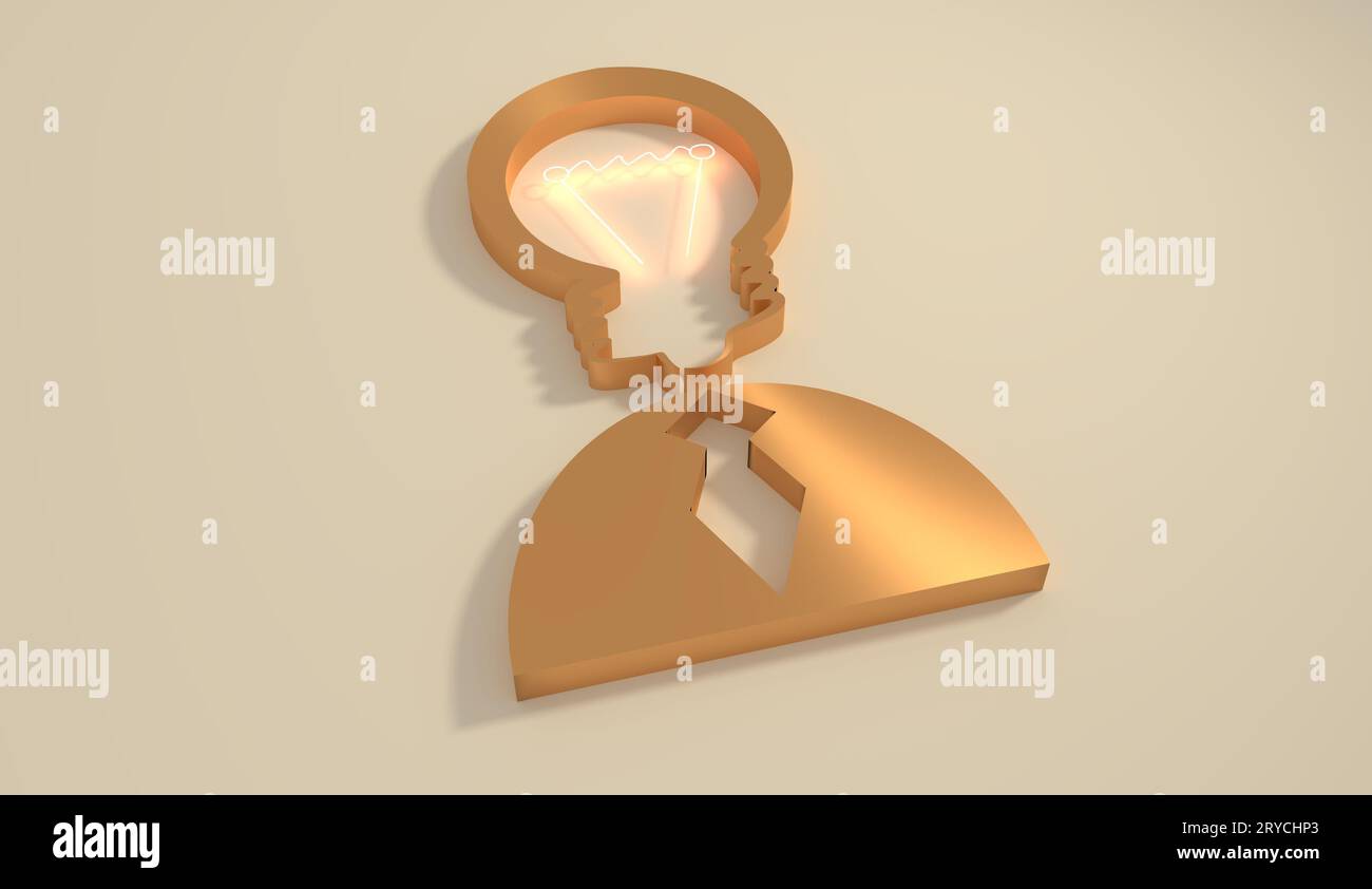 Lamp head businessman 3d icon Stock Photo - Alamy