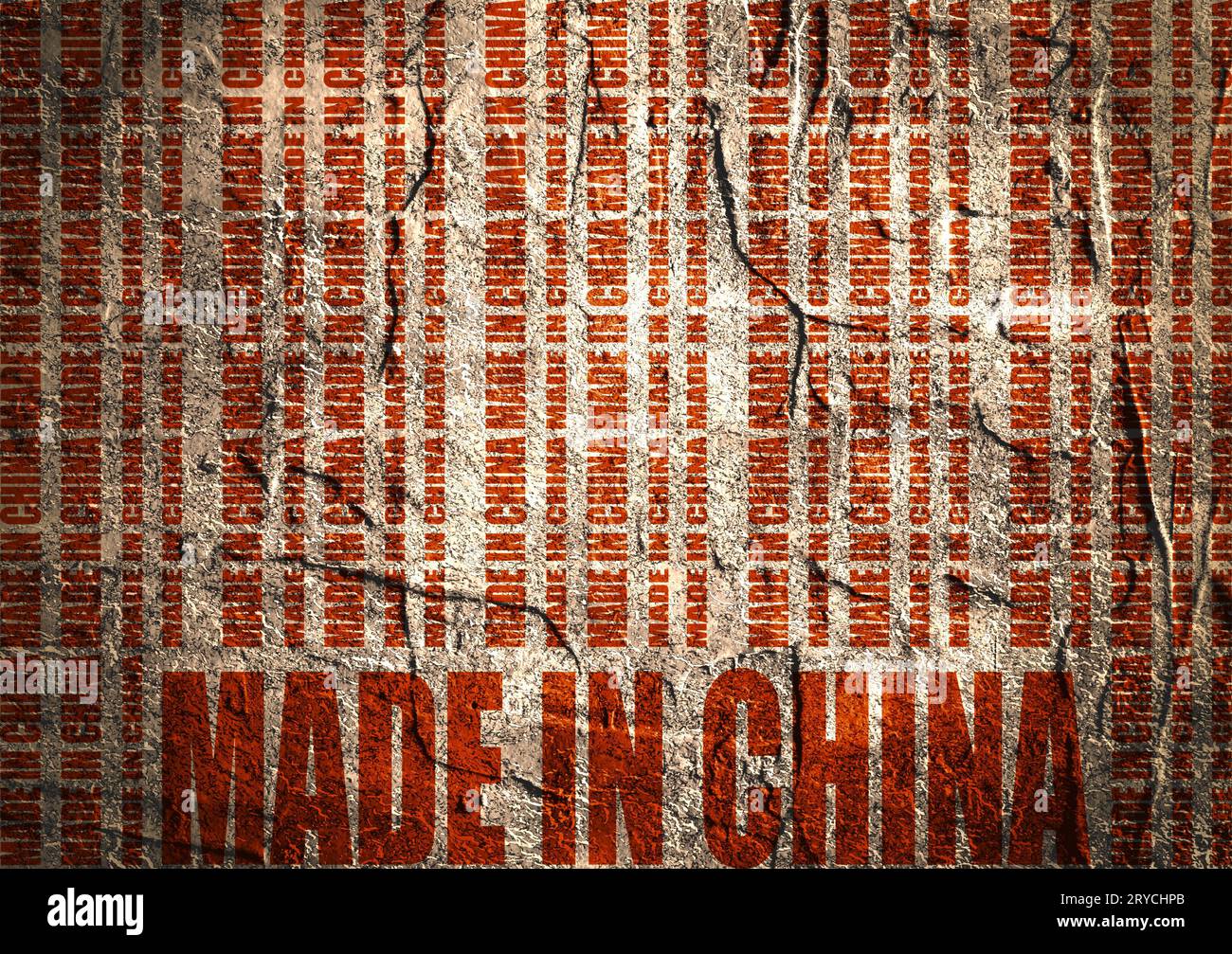 Made in China text and bar code from same words Stock Photo - Alamy