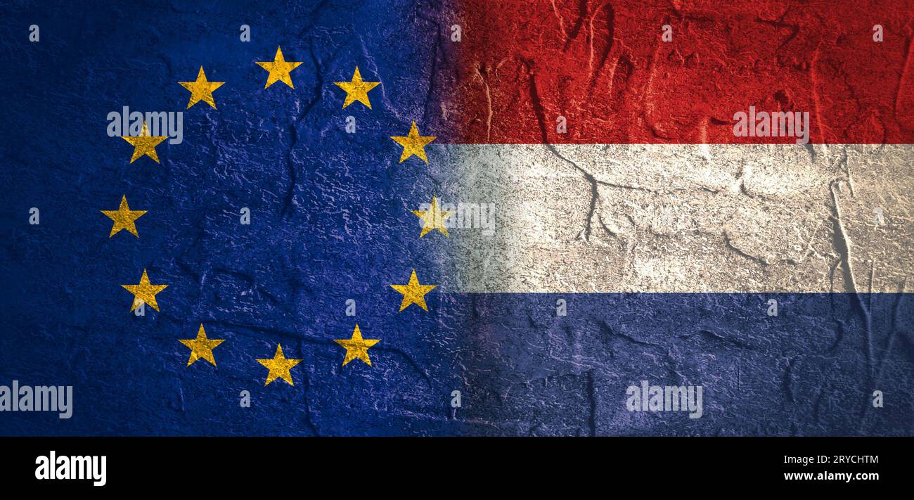 Politic relationship, European Union and Netherlands Stock Photo - Alamy
