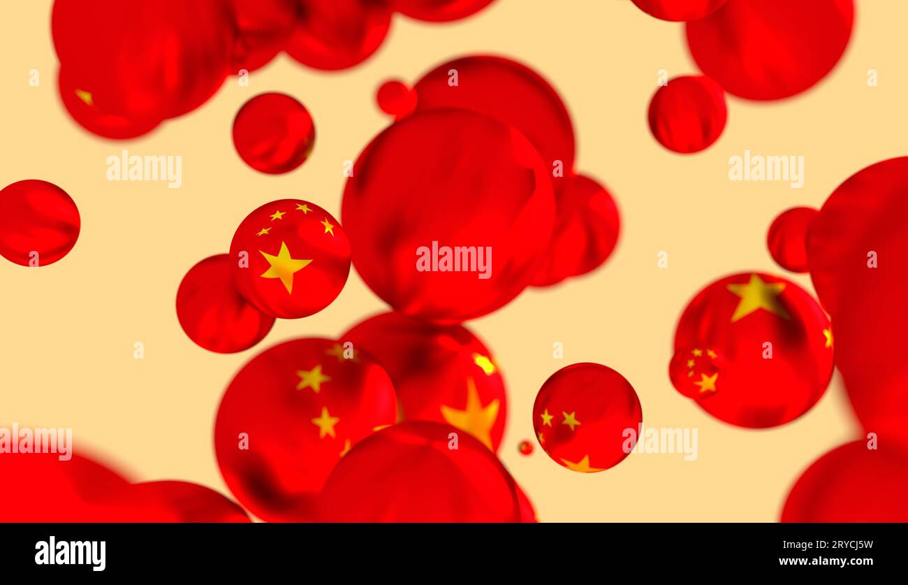 Large group of orbs or spheres. China flag Stock Photo - Alamy