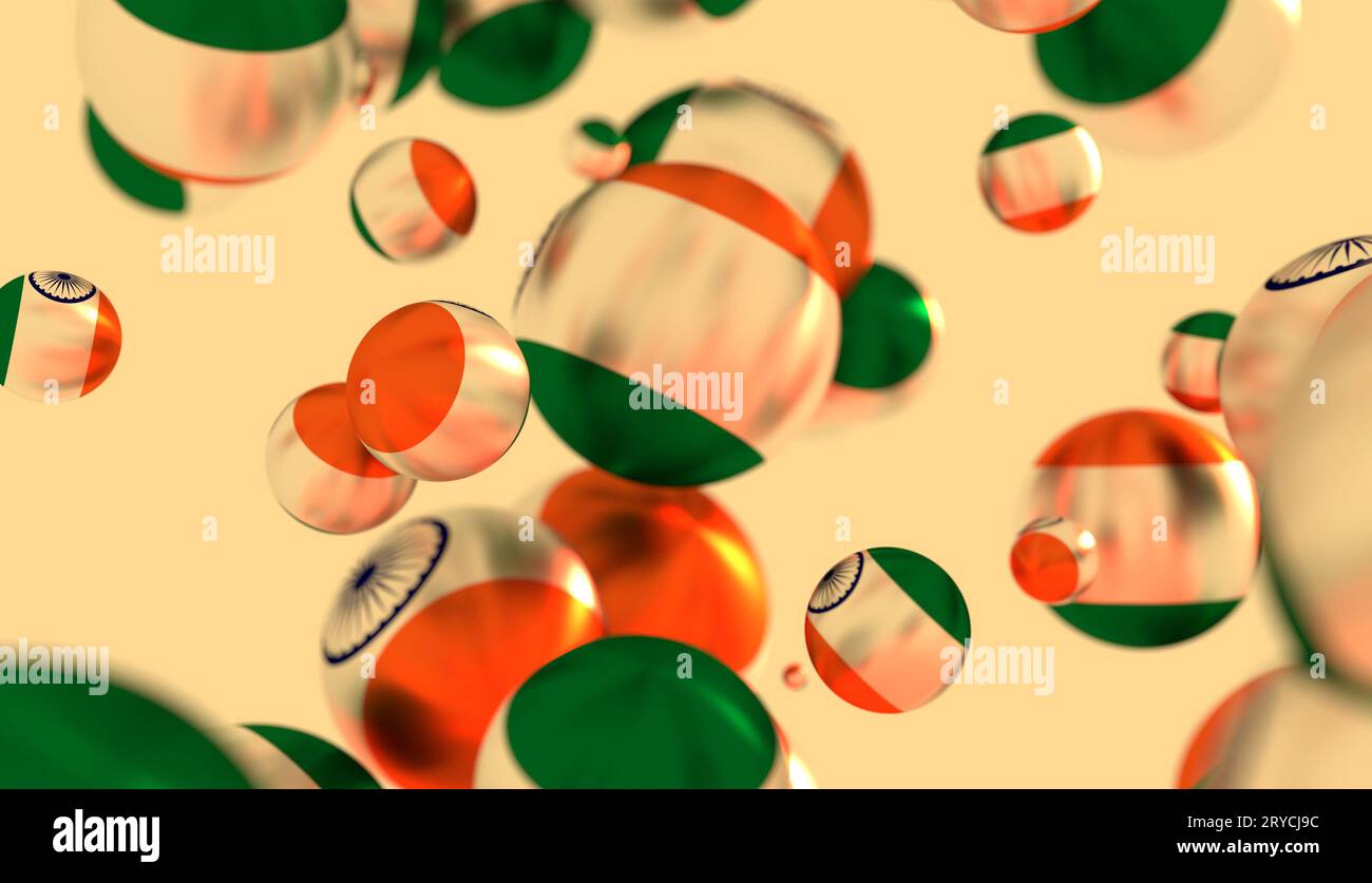 Large group of orbs or spheres. India flag Stock Photo - Alamy