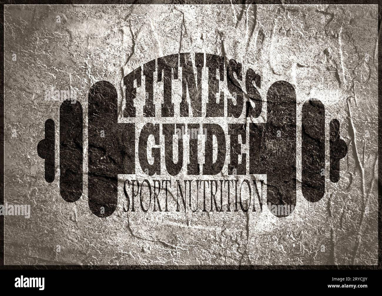 Fitness guide text. Gym and Fitness relative image Stock Photo - Alamy