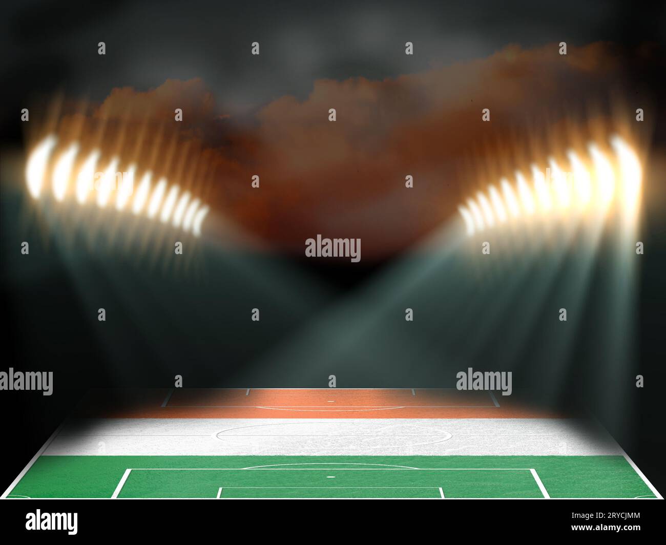 Football stadium with Ireland flag textured field Stock Photo - Alamy