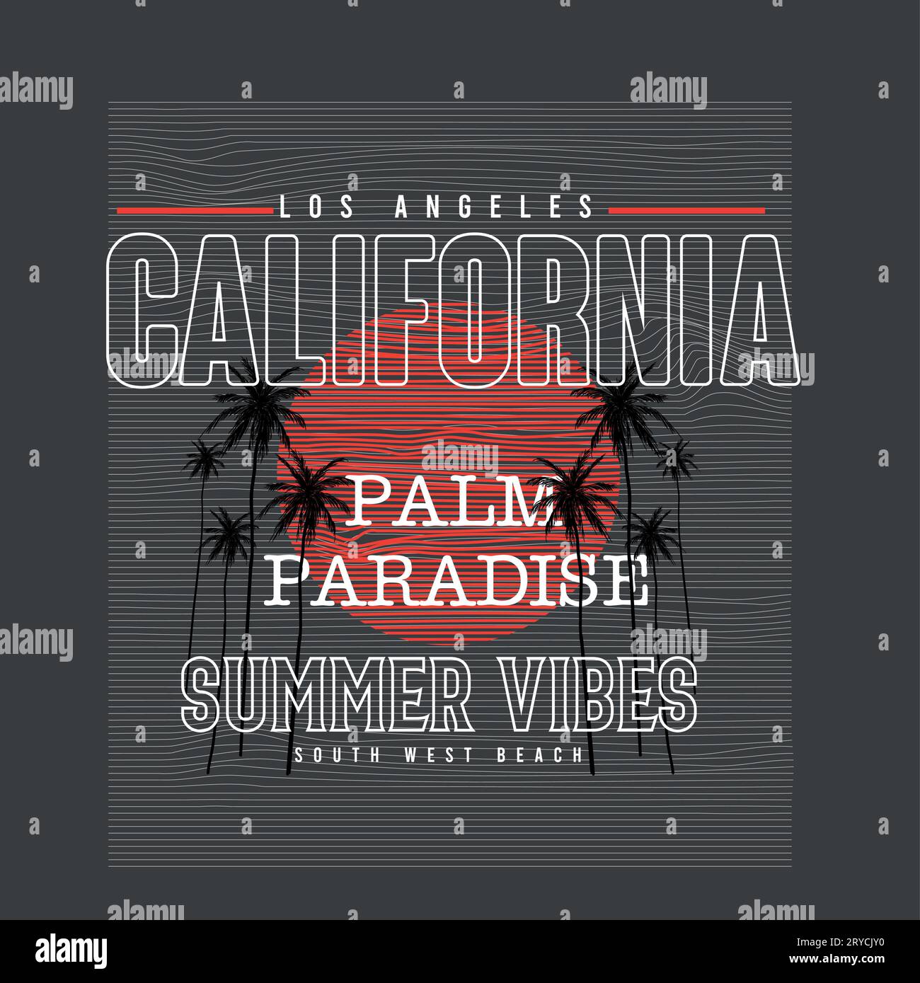 Beach Graphics California Summer Vibes Palm Paradise los angeles ...