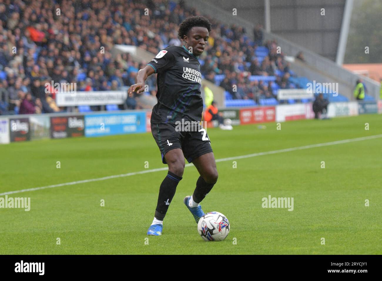 Shrewsbury, England. 30th Sep 2023. Charlton Athletic's Tyreece ...