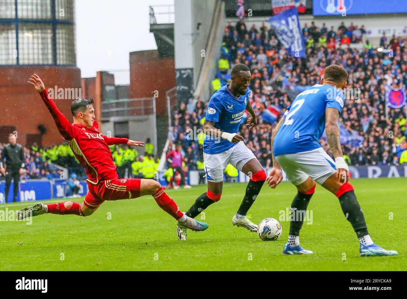 30 Sept 23. Glasgow, UK. Rangers FC play Aberdeen FC at Ibrox Stadium ...