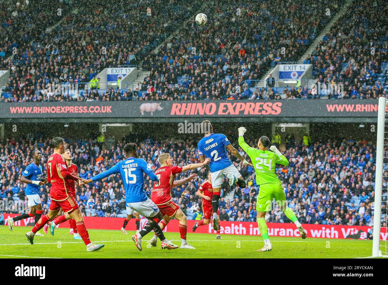 30 Sept 23. Glasgow, UK. Rangers FC play Aberdeen FC at Ibrox Stadium ...