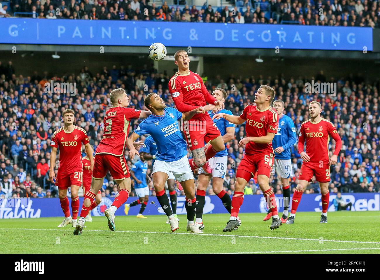 30 Sept 23. Glasgow, UK. Rangers FC play Aberdeen FC at Ibrox Stadium ...